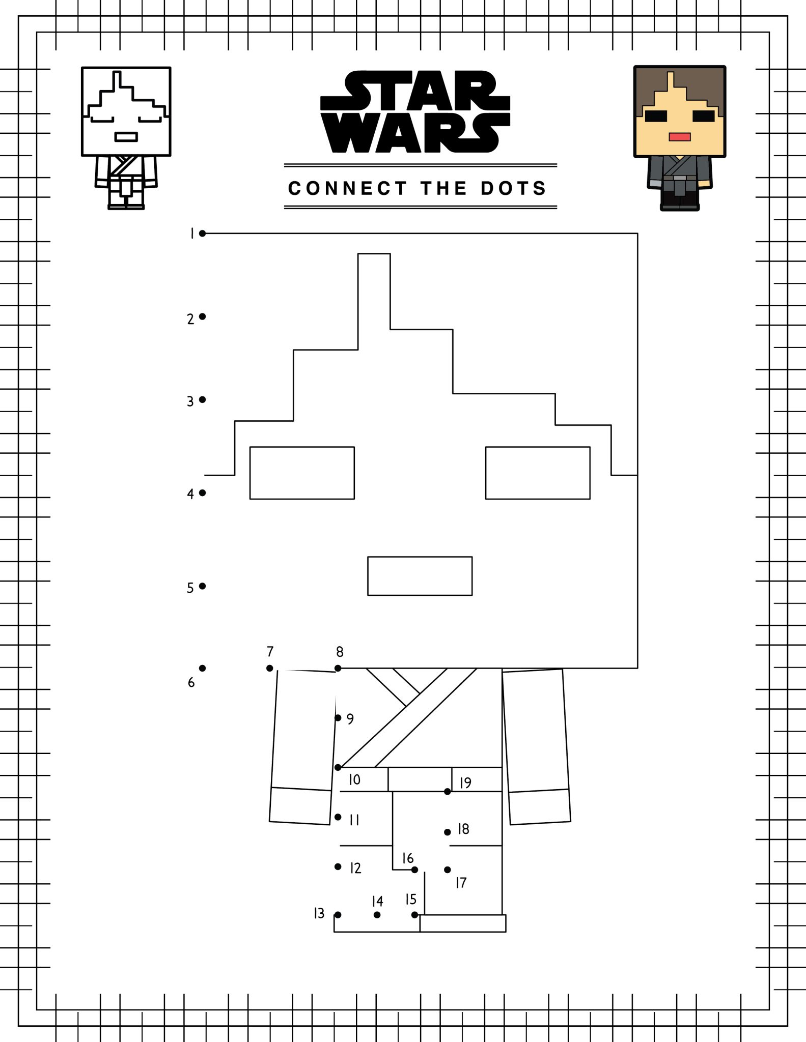 Star Wars Connect The Dots (8 Free Printable Pages)