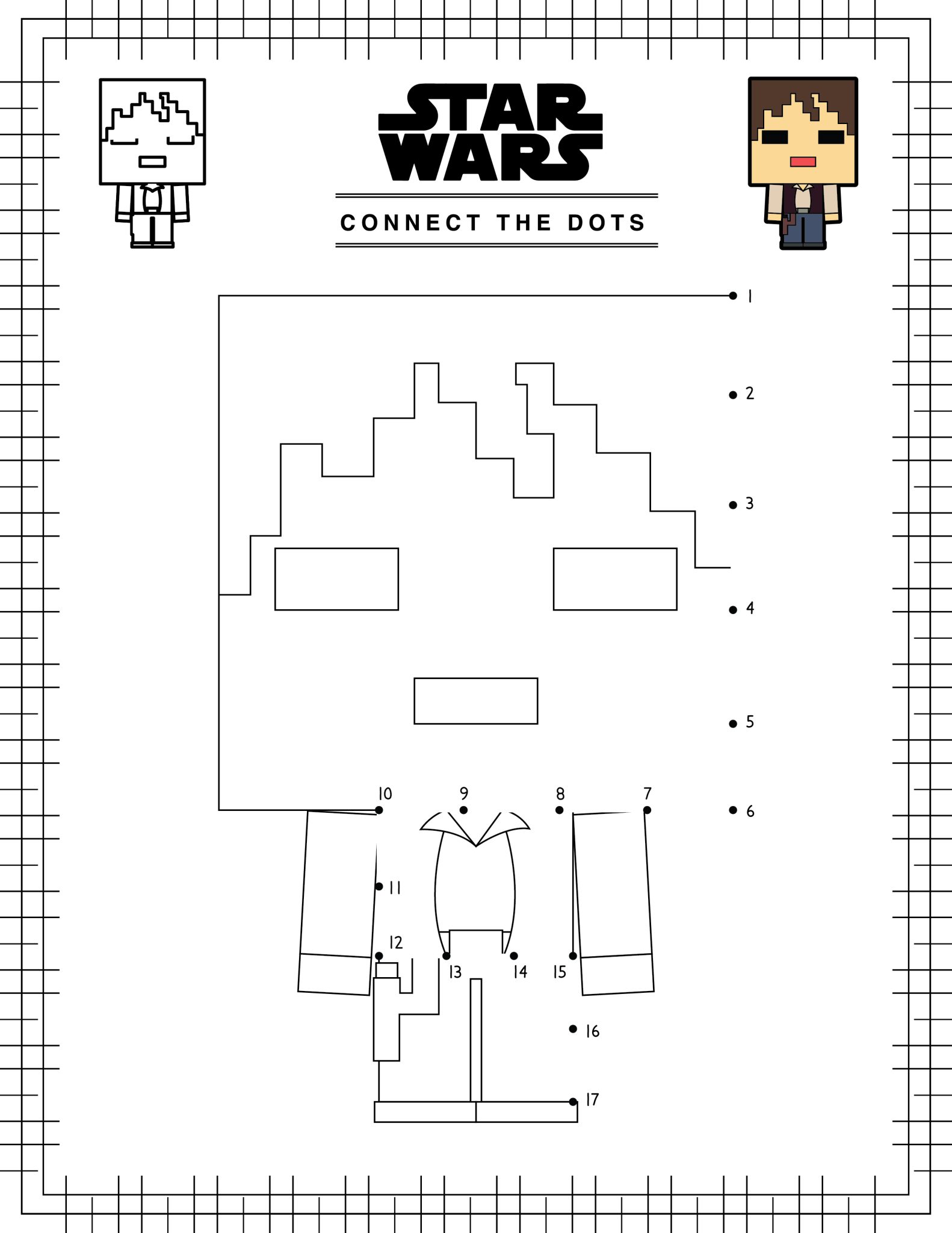 Star Wars Connect The Dots (8 Free Printable Pages)