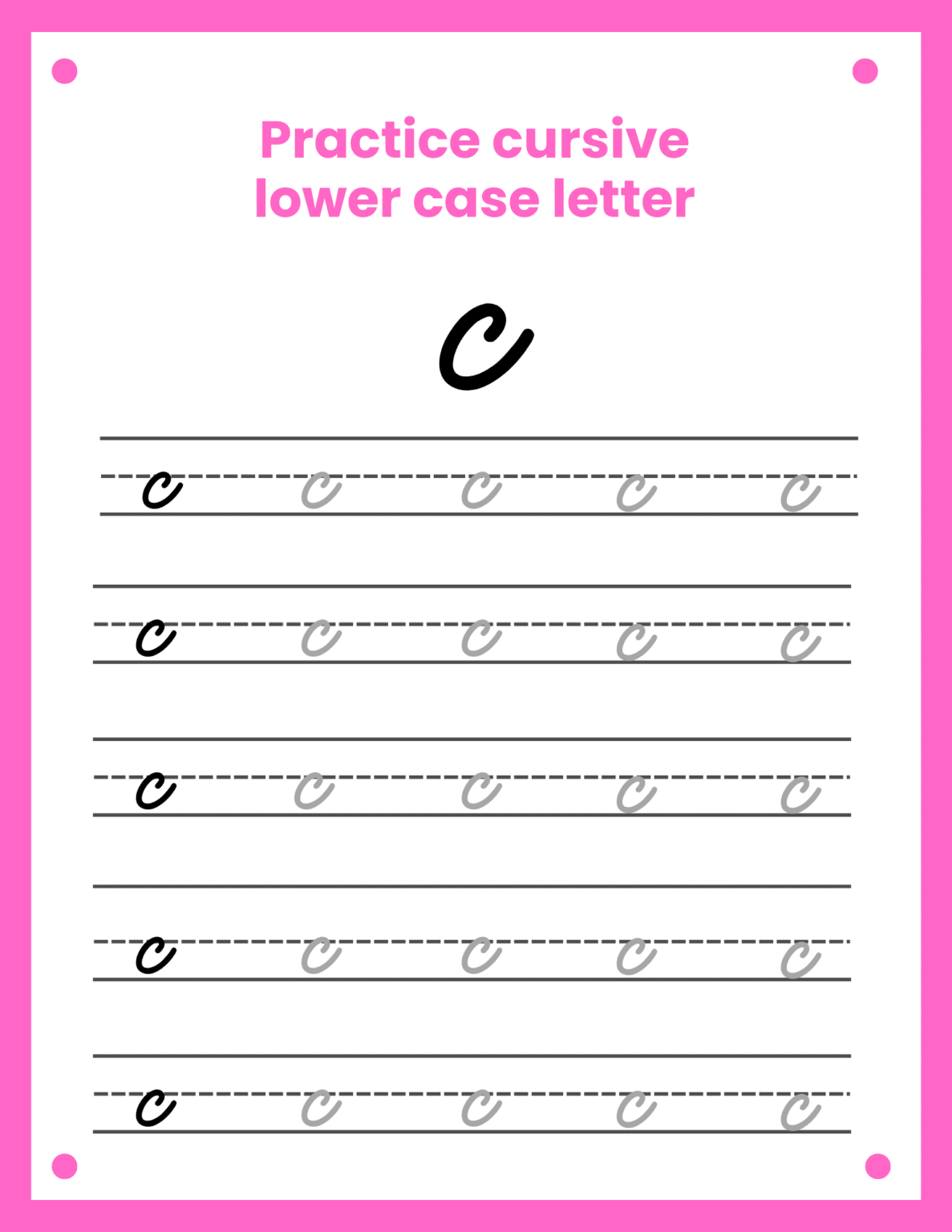 Cursive Letter C Worksheets (Free PDF Printables)