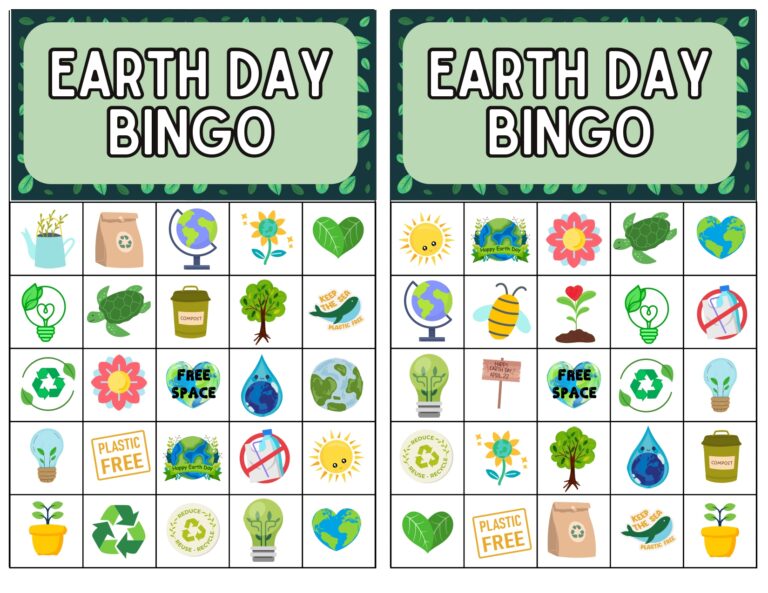 Earth Day Bingo Cards (Free Printable Cards)