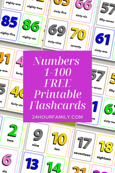Learn Math 1 to 100 Number Flashcards (Free Printable)