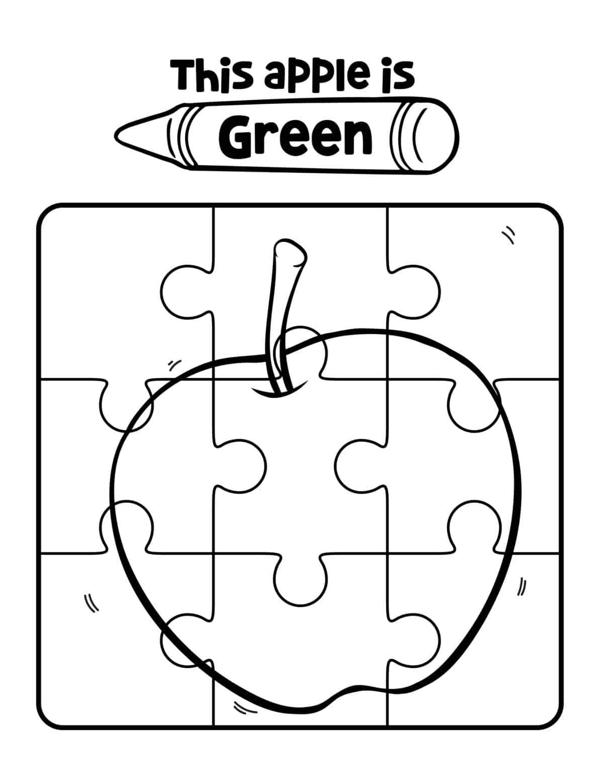 Color and Cut The Puzzles Worksheets (Free Printables)