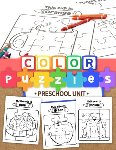 Color and Cut The Puzzles Worksheets (Free Printables)