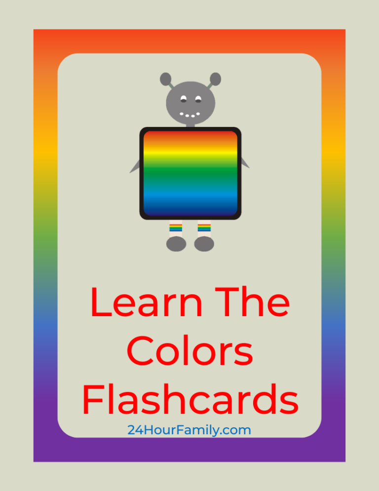 "Learn The Colors" Flashcards for Preschoolers (Free Printables)