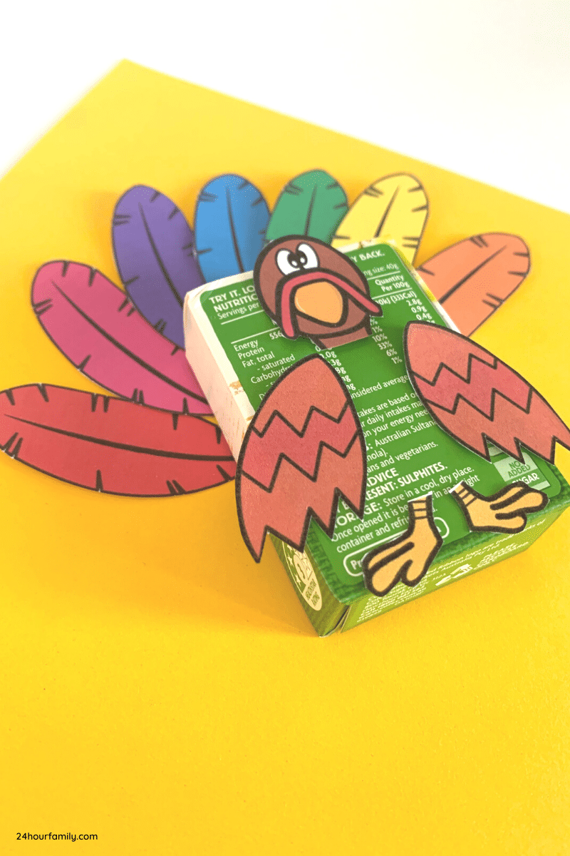 Make This Cute Turkey Craft (Turkey Feather Template)