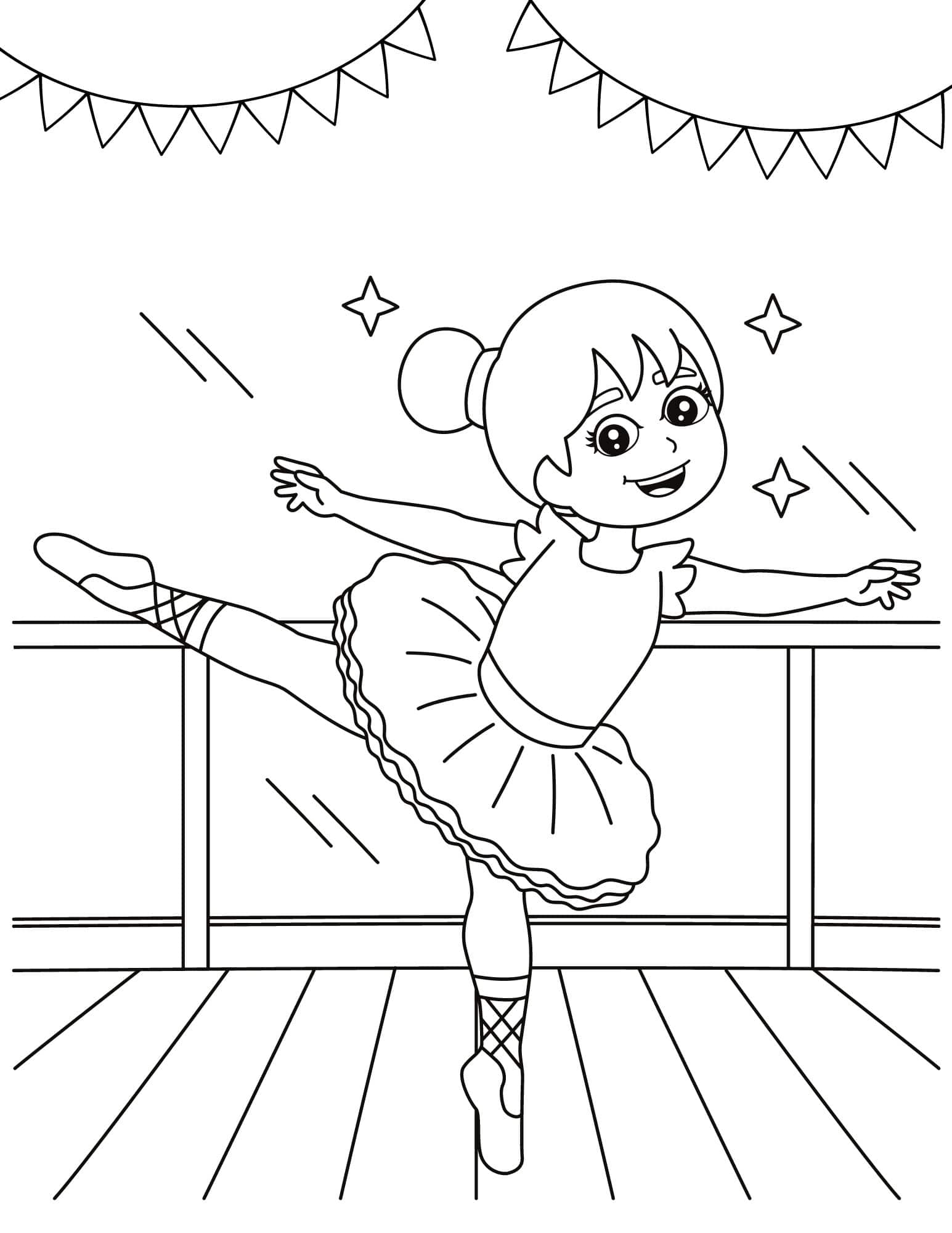 24 Simple Ballet Coloring Pages (Free To Print PDF)