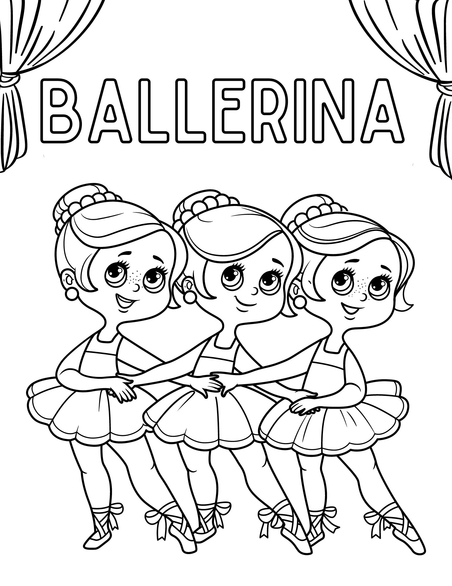 24 Simple Ballet Coloring Pages (Free To Print PDF)