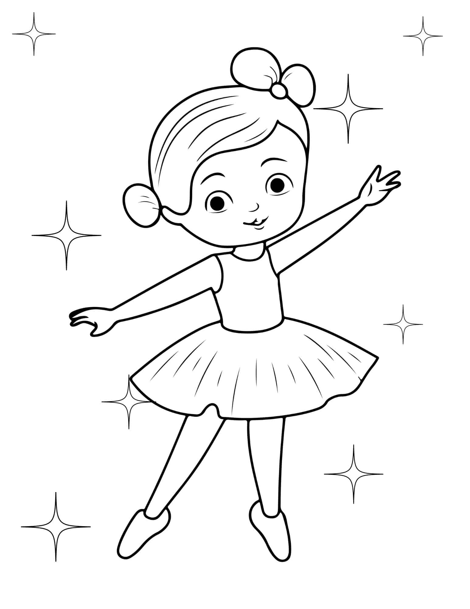24 Simple Ballet Coloring Pages (Free To Print PDF)
