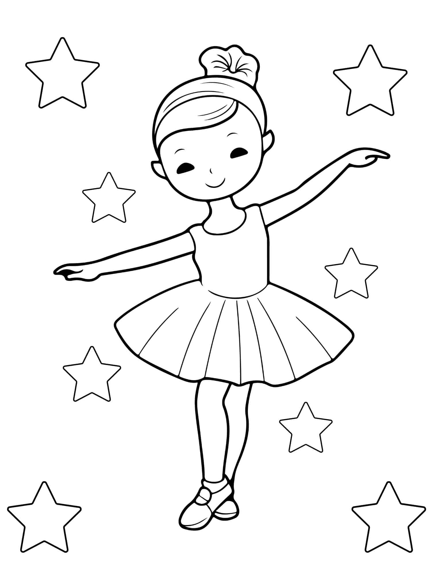 24 Simple Ballet Coloring Pages (Free To Print PDF)