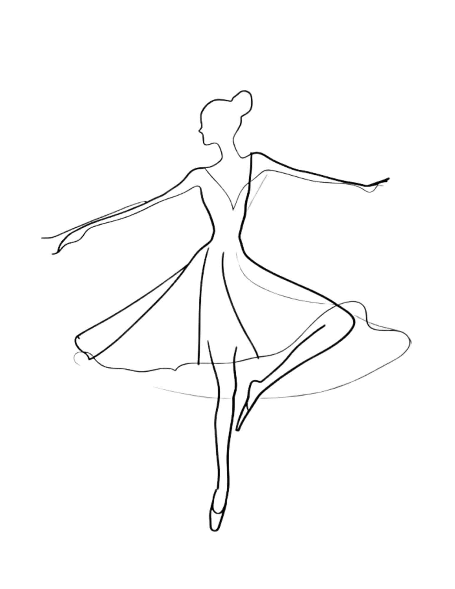 24 Simple Ballet Coloring Pages (Free To Print PDF)