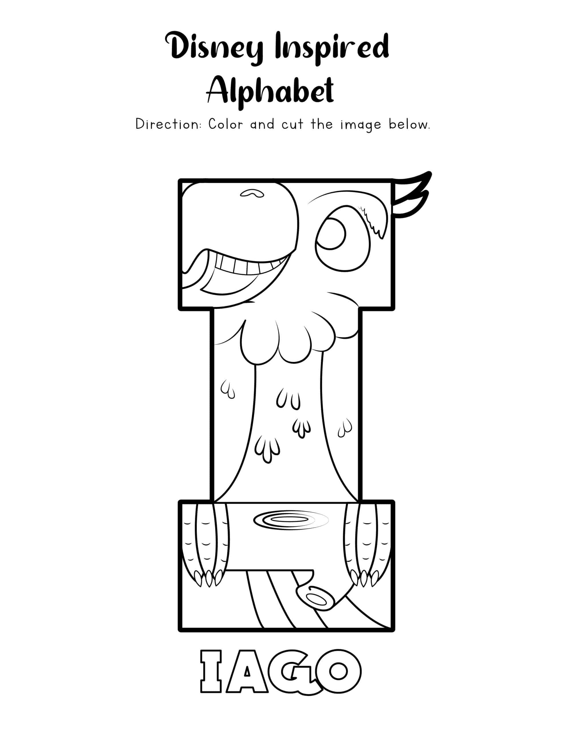 Disney Alphabet Coloring Pages (Free Printables)
