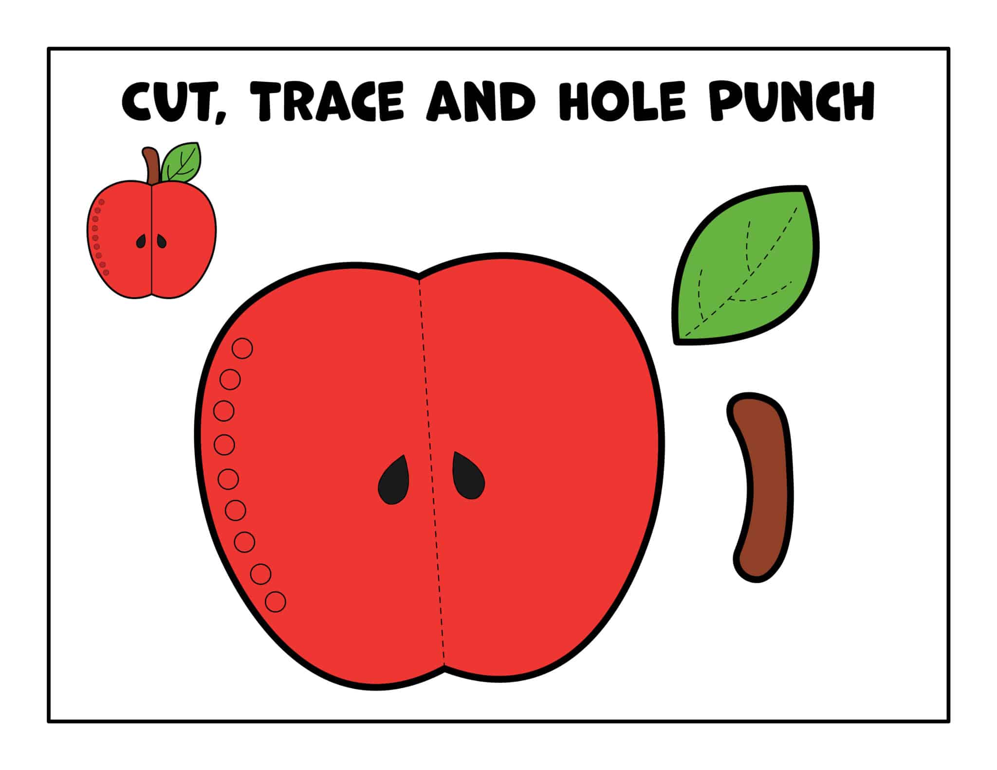 Apple Cut and Paste Printable Craft (Free Apple Template ...