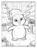 Christmas Penguin Coloring Pages