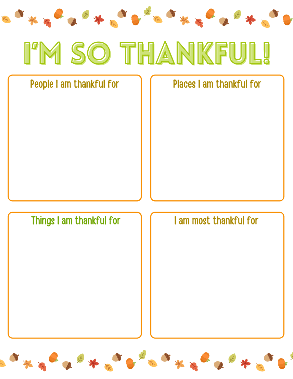 12 Unique "I Am Thankful For" Worksheets (Free Printables)