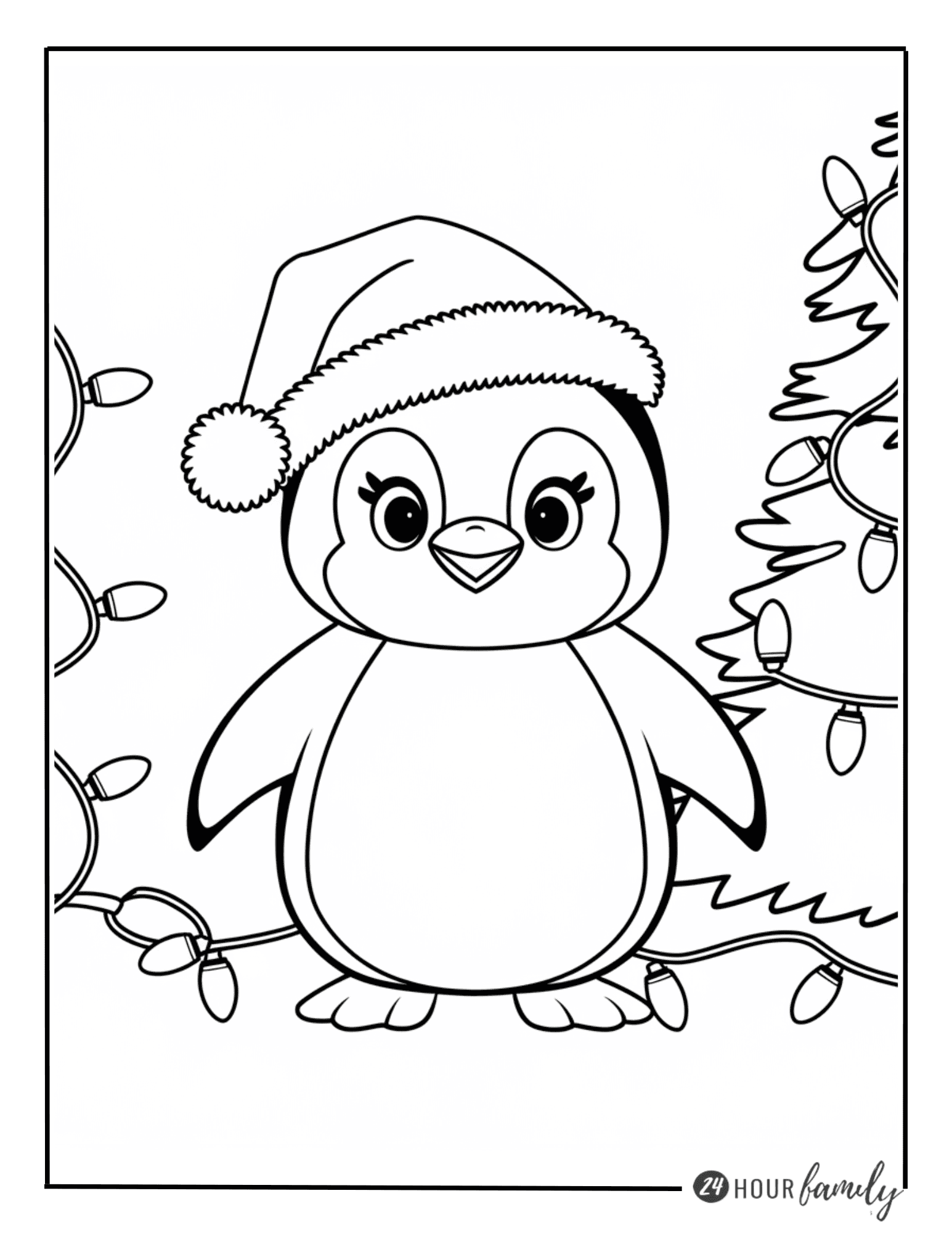 Christmas Penguin Coloring Pages