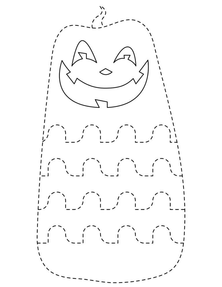 Pumpkin Scissor Skills Worksheets for Kids