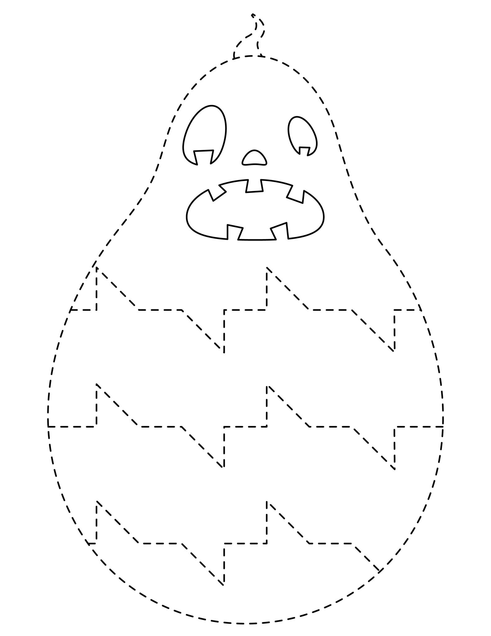 Pumpkin Scissor Skills Worksheets for Kids