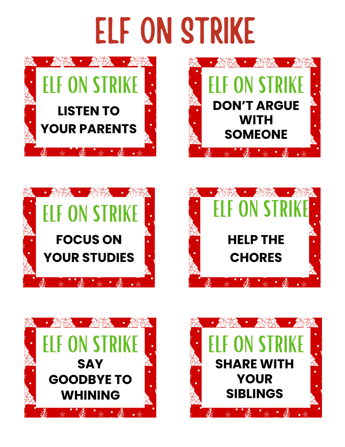 Elf on Strike! Free Printable to Add Fun to Your Elf on the Shelf
