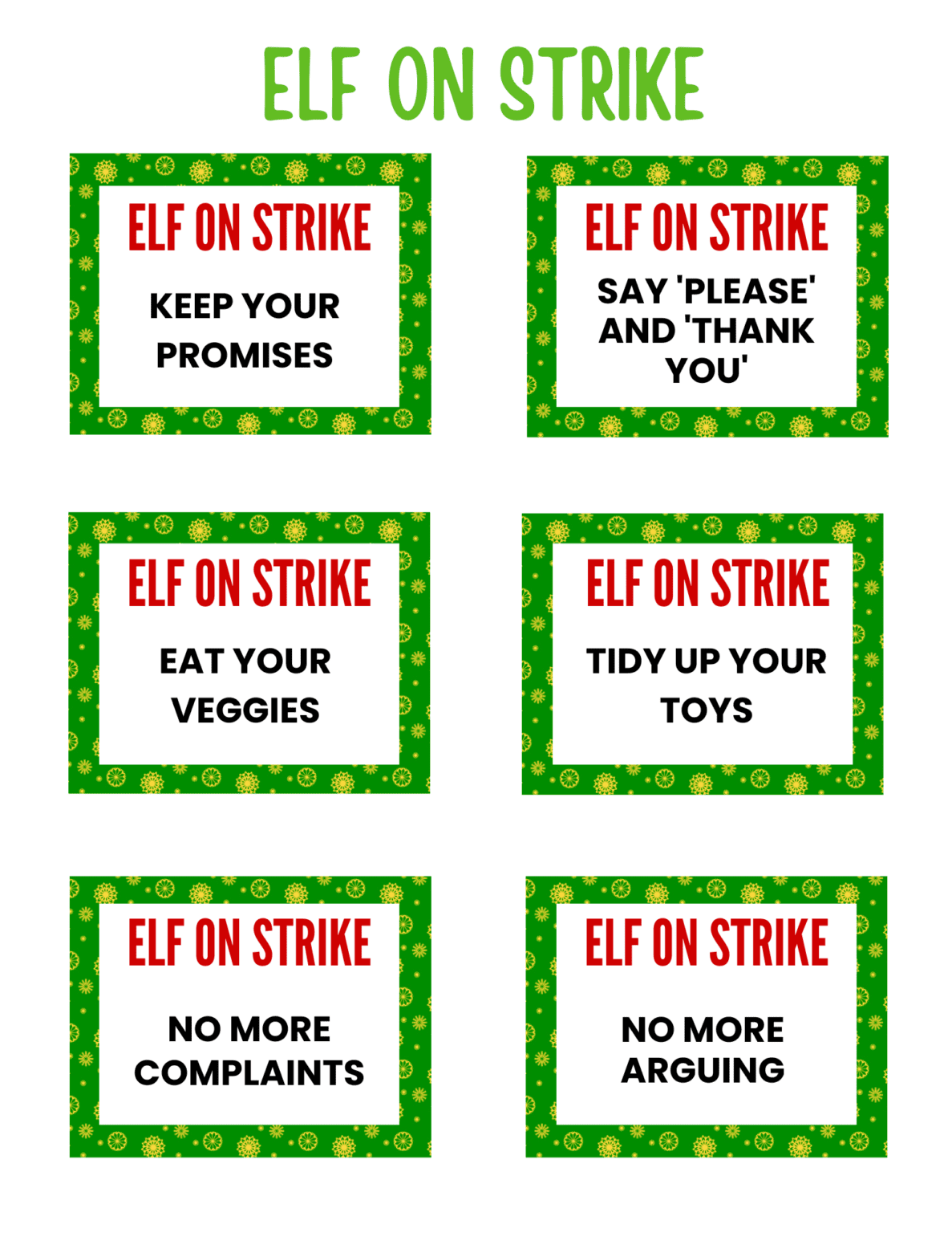 Elf on Strike! Free Printable to Add Fun to Your Elf on the Shelf