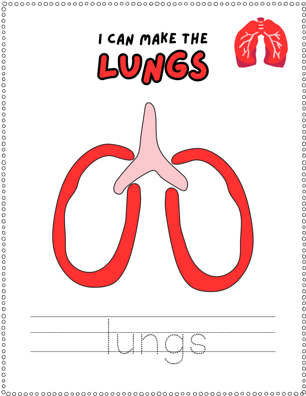 Human Organs Playdough Mats (Free to Print)
