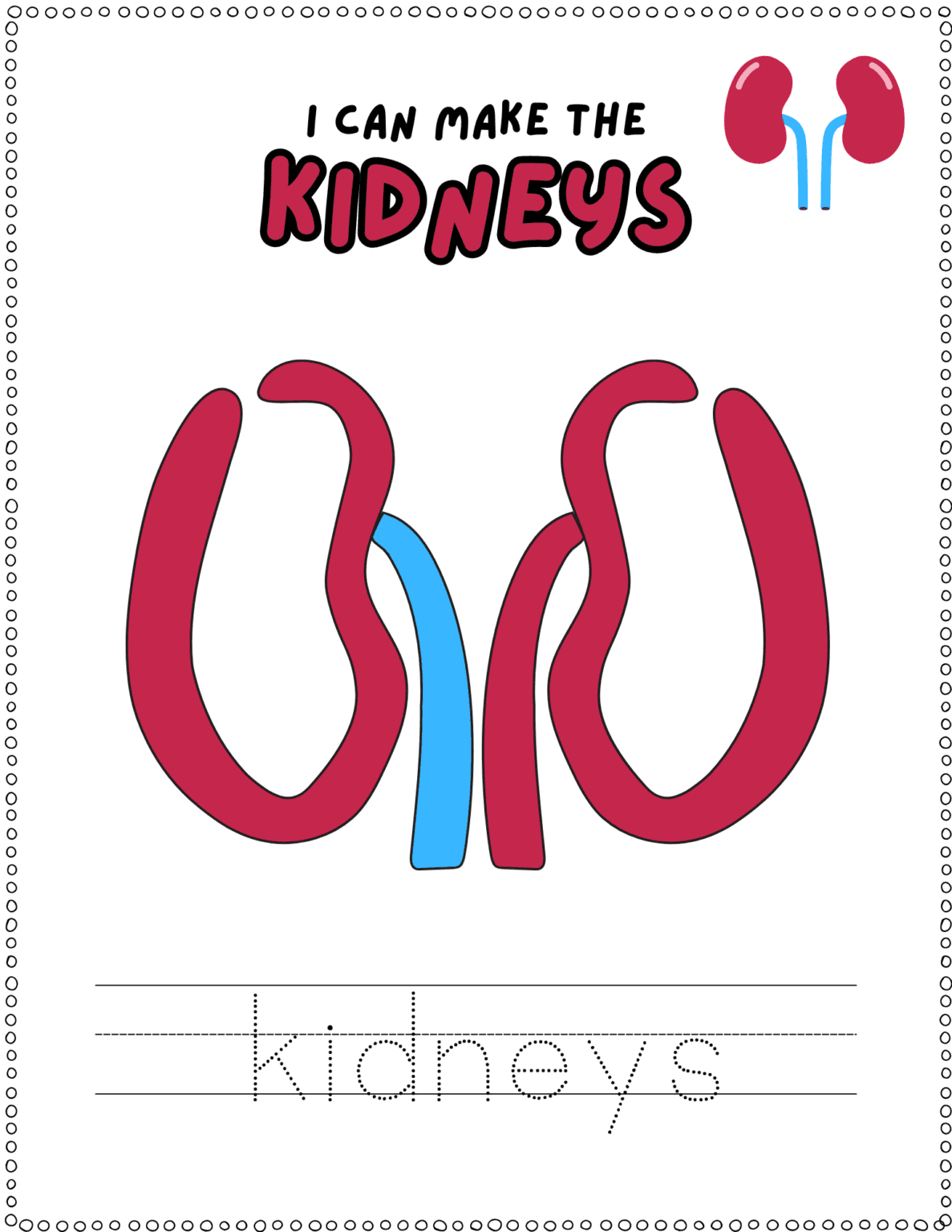 Human Organs Playdough Mats (Free to Print)