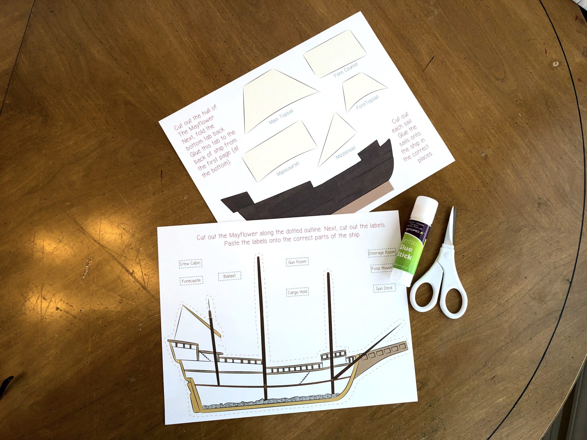 The Pilgrims and The Mayflower Printable Craft (Free To Download)