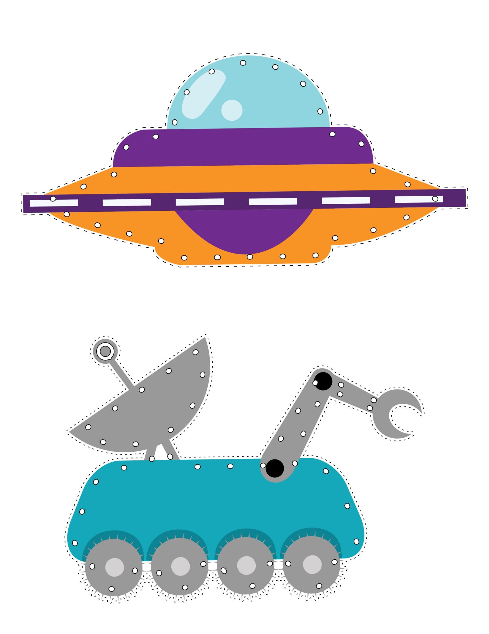 Outer Space Lacing Cards (Free PDF Printables)