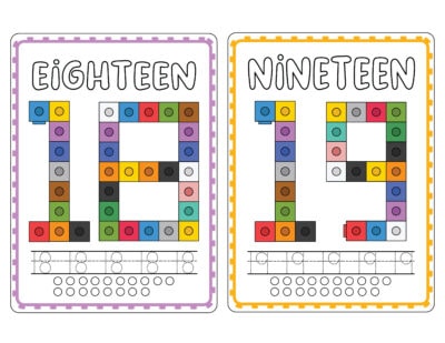 Learn Numbers 0 to 20 with These Free Snap Cube Number Mats