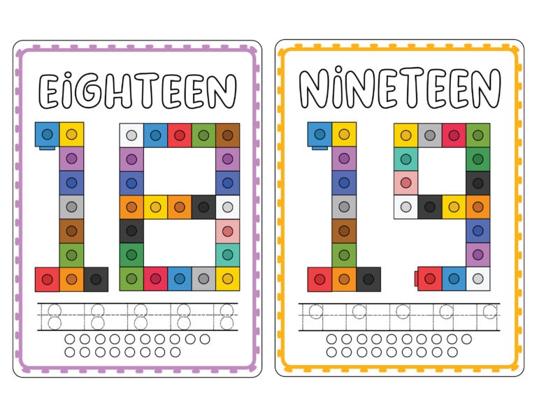 Learn Numbers 0 to 20 with These Free Snap Cube Number Mats