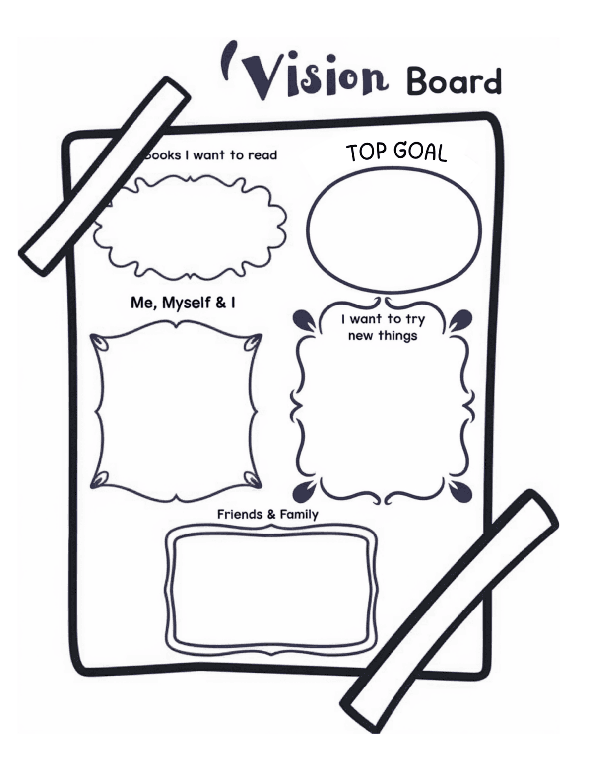 Vision Board Coloring Pages (Free PDF Printables)