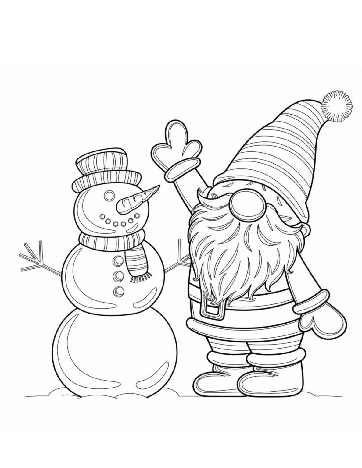 Gnome Christmas Coloring Pages (Free PDF Printables)