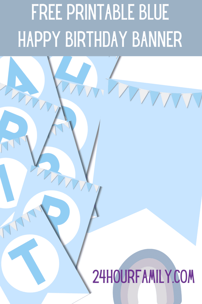 Blue Printable Birthday Banner for a Boy (Free Printable)