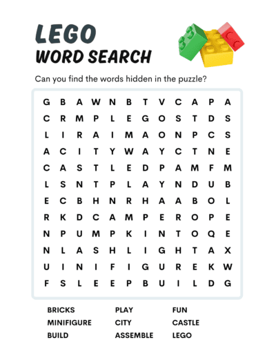 Lego Worksheets for Kids (Free PDF Printables)