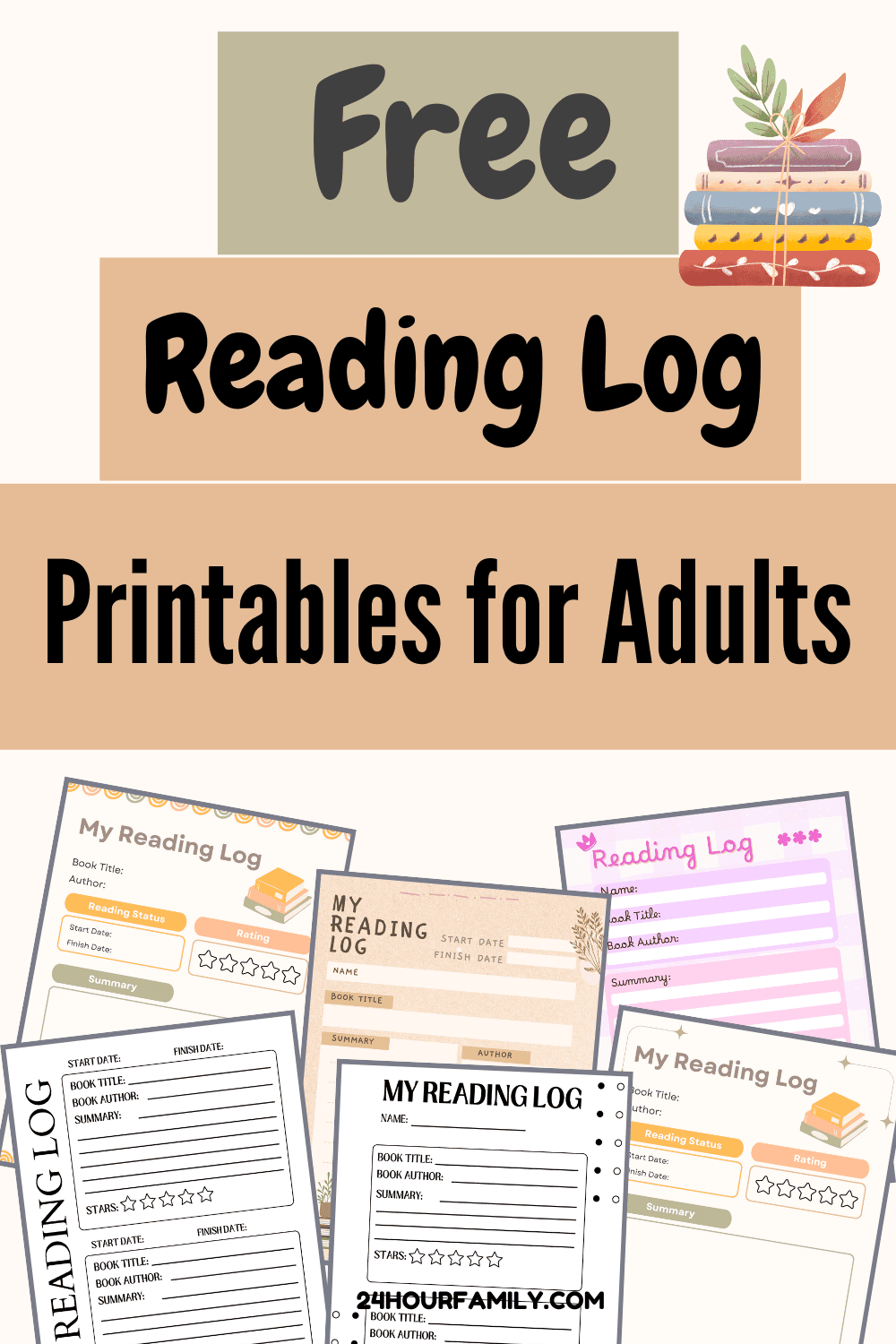 Reading Log With Summary for Adults (Free Printables)
