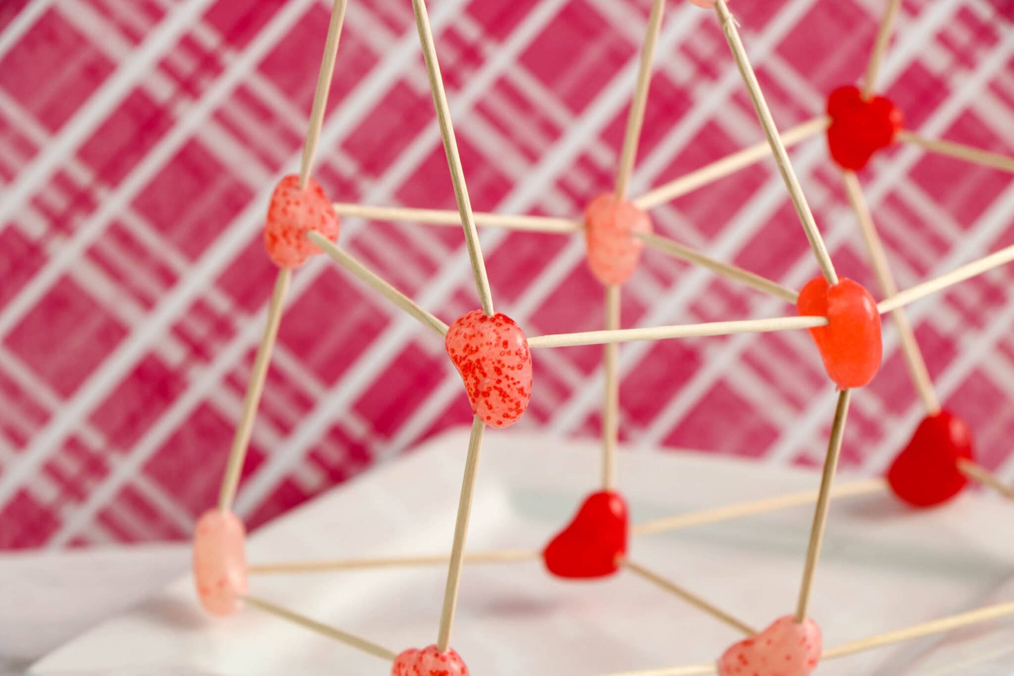 Heart Jelly Bean Toothpick Stem Structure Activity for Kids