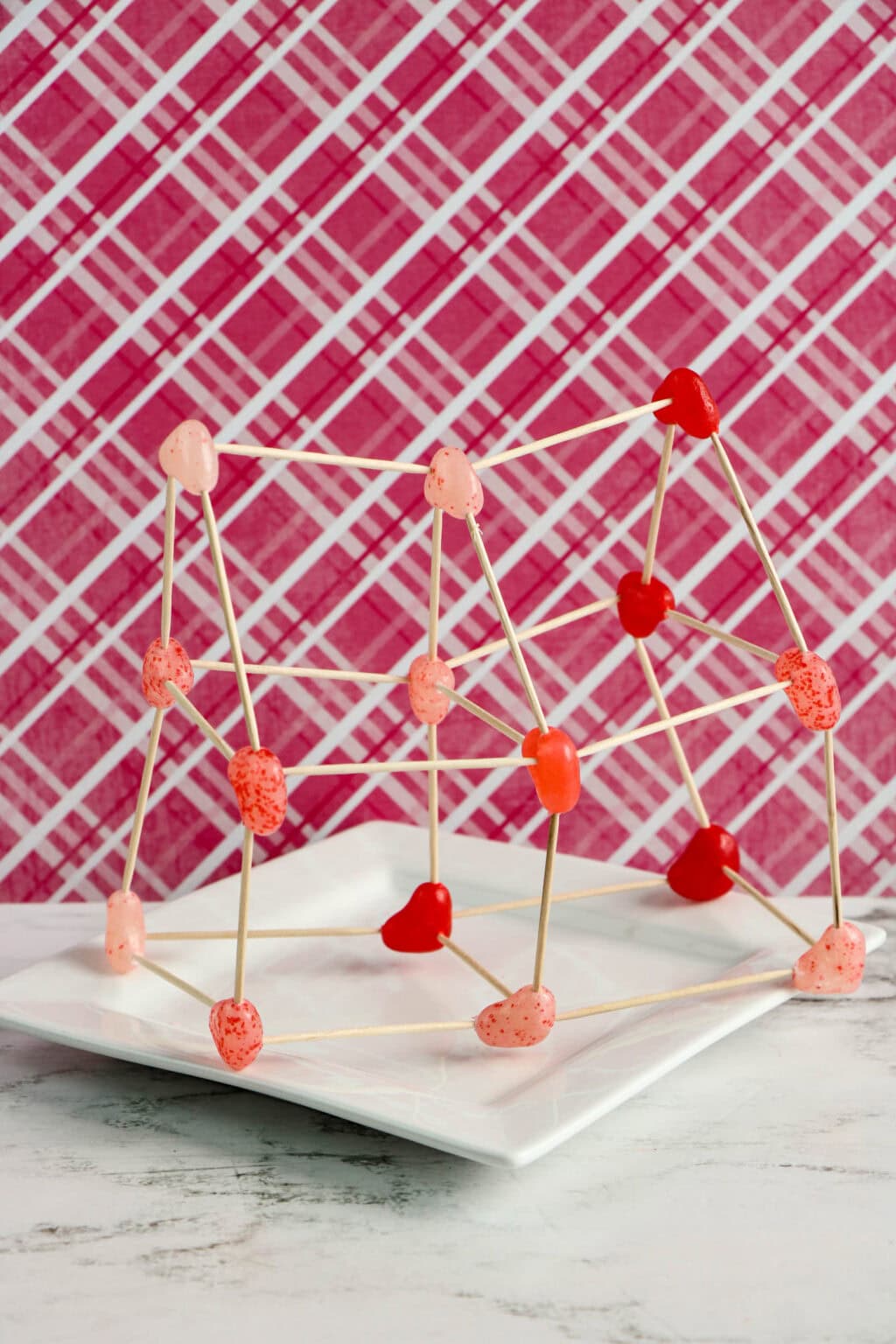 Heart Jelly Bean Toothpick Stem Structure Activity for Kids
