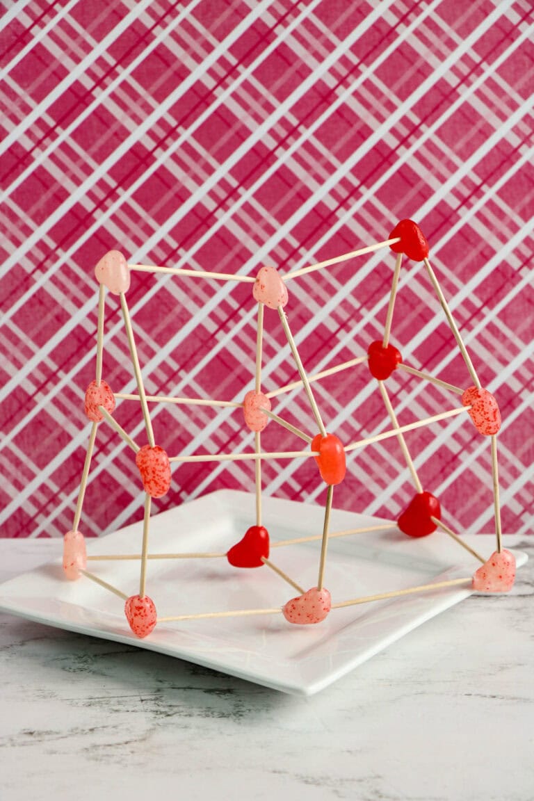 Heart Jelly Bean Toothpick Stem Structure Activity for Kids