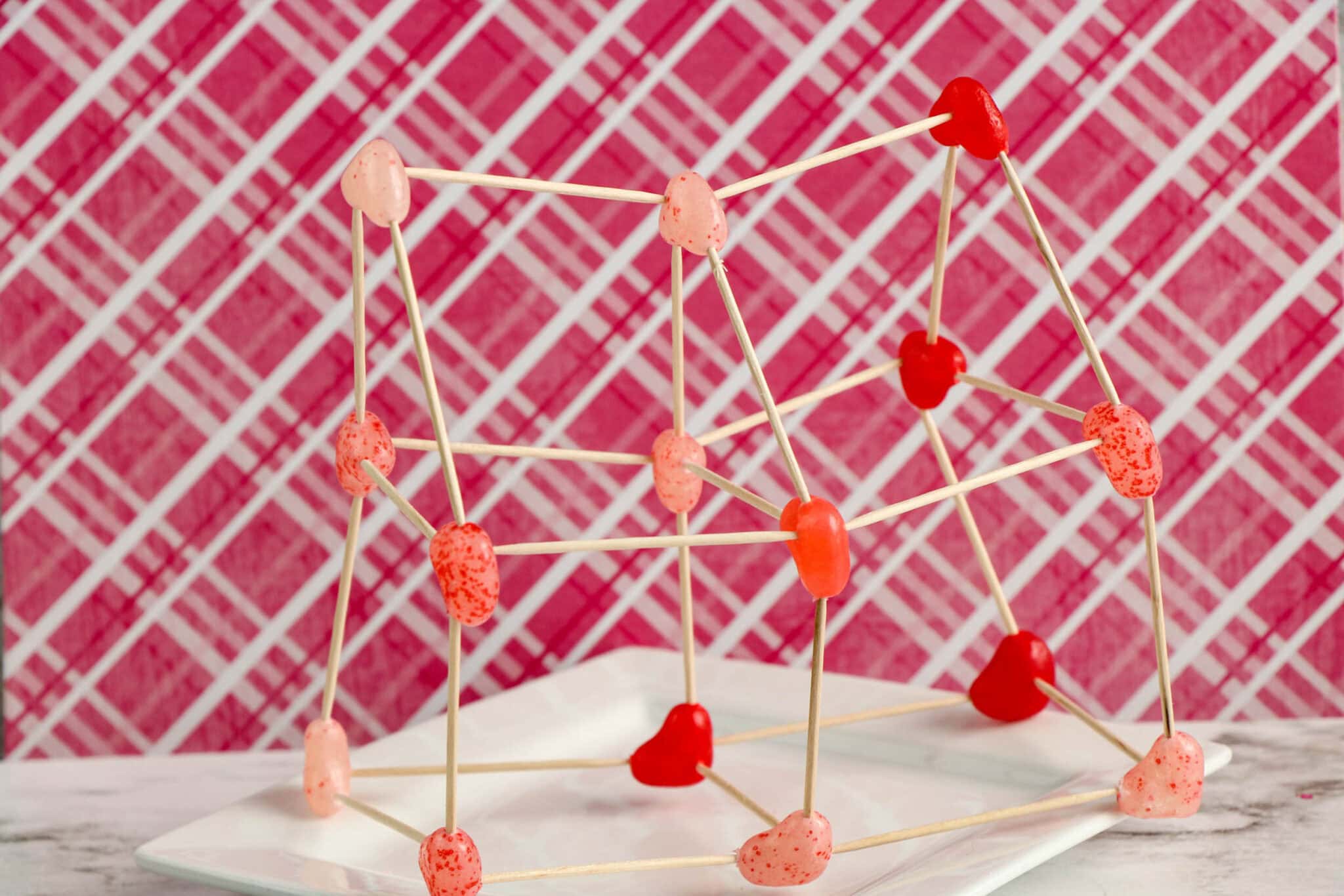 Heart Jelly Bean Toothpick Stem Structure Activity for Kids