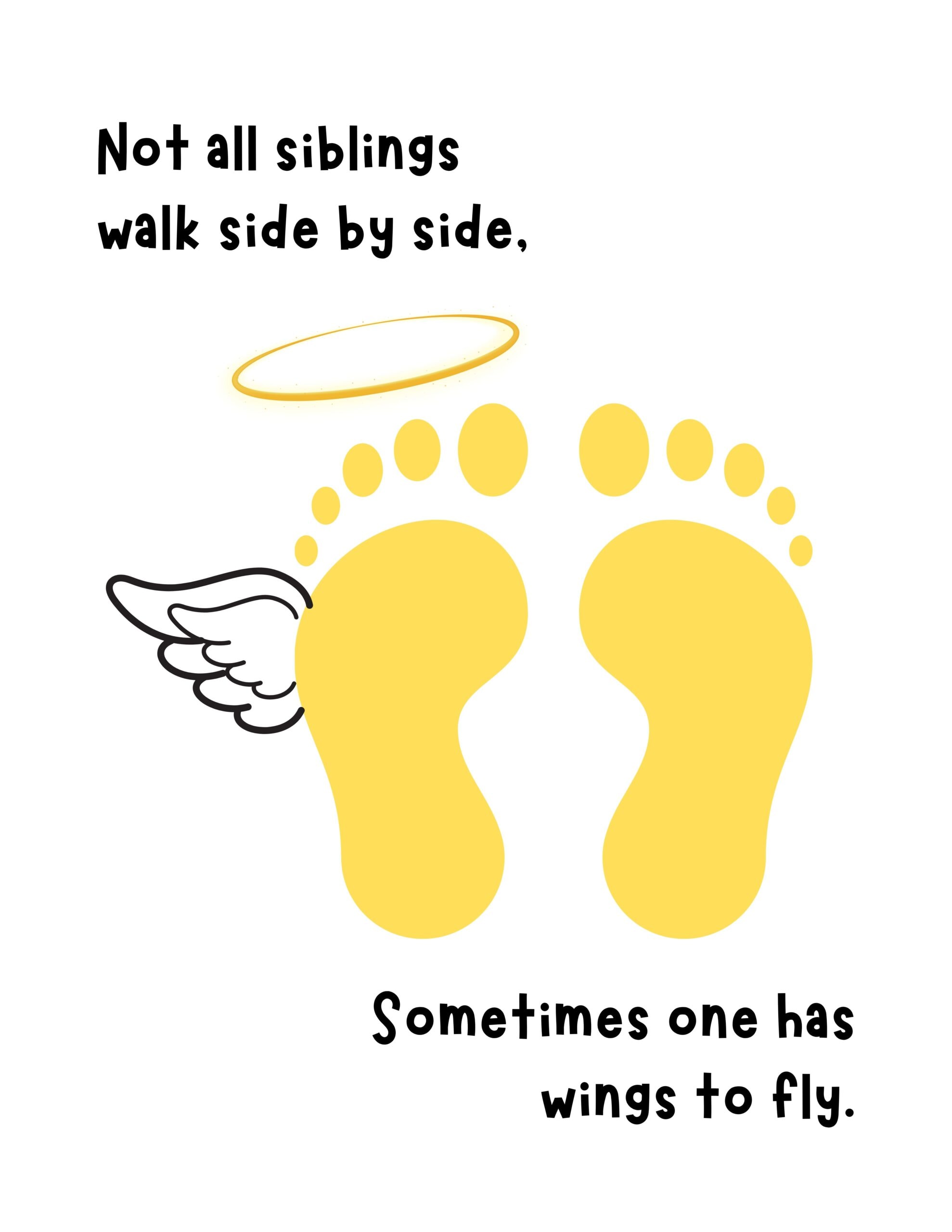 Not all Siblings Walk Side By Side Footprint Art (Free to Print)