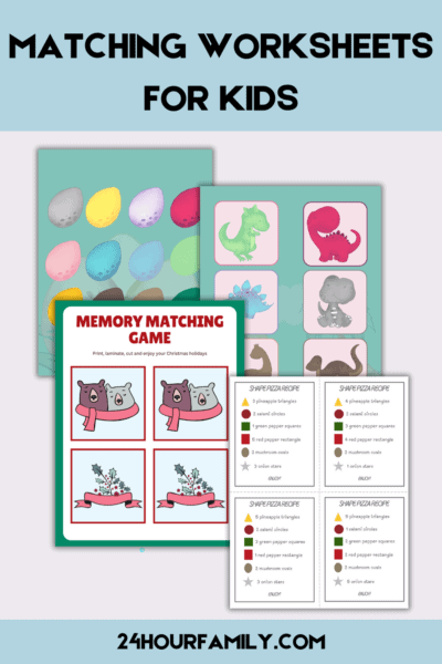 Printable Matching Worksheets for Kids