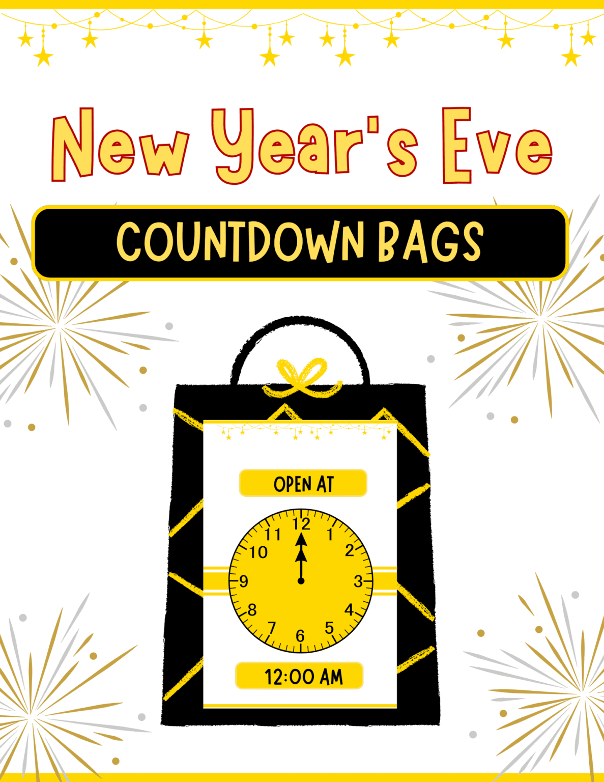 New Year's Eve Countdown Bags (Free Printable Labels)