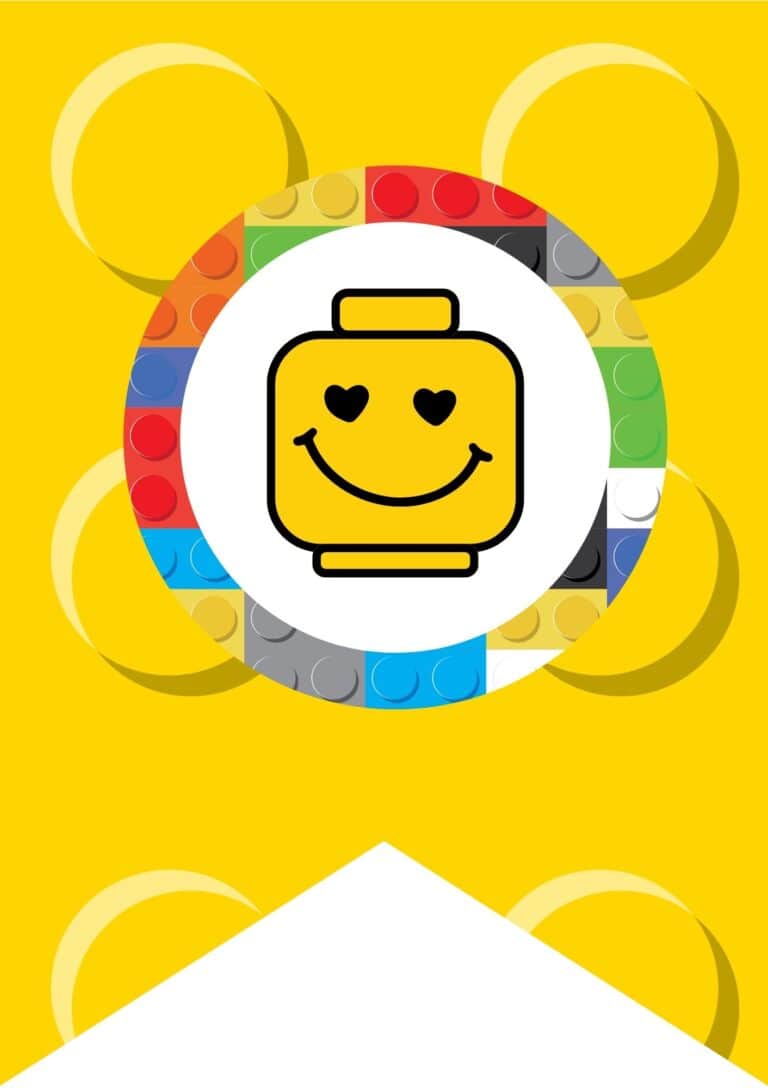 Lego Head Printable Banner for Birthday Parties