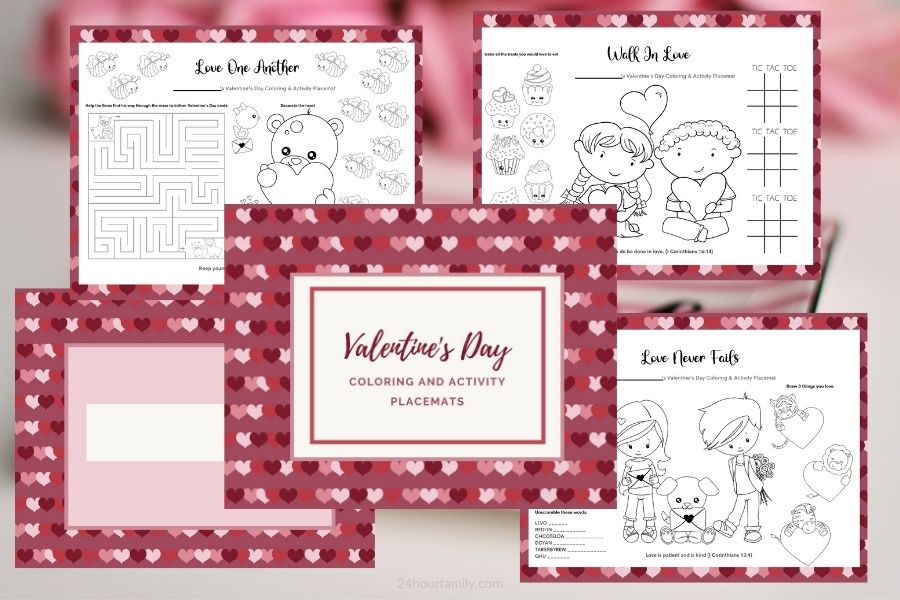 Valentine's Day Scripture Placemats for Kids