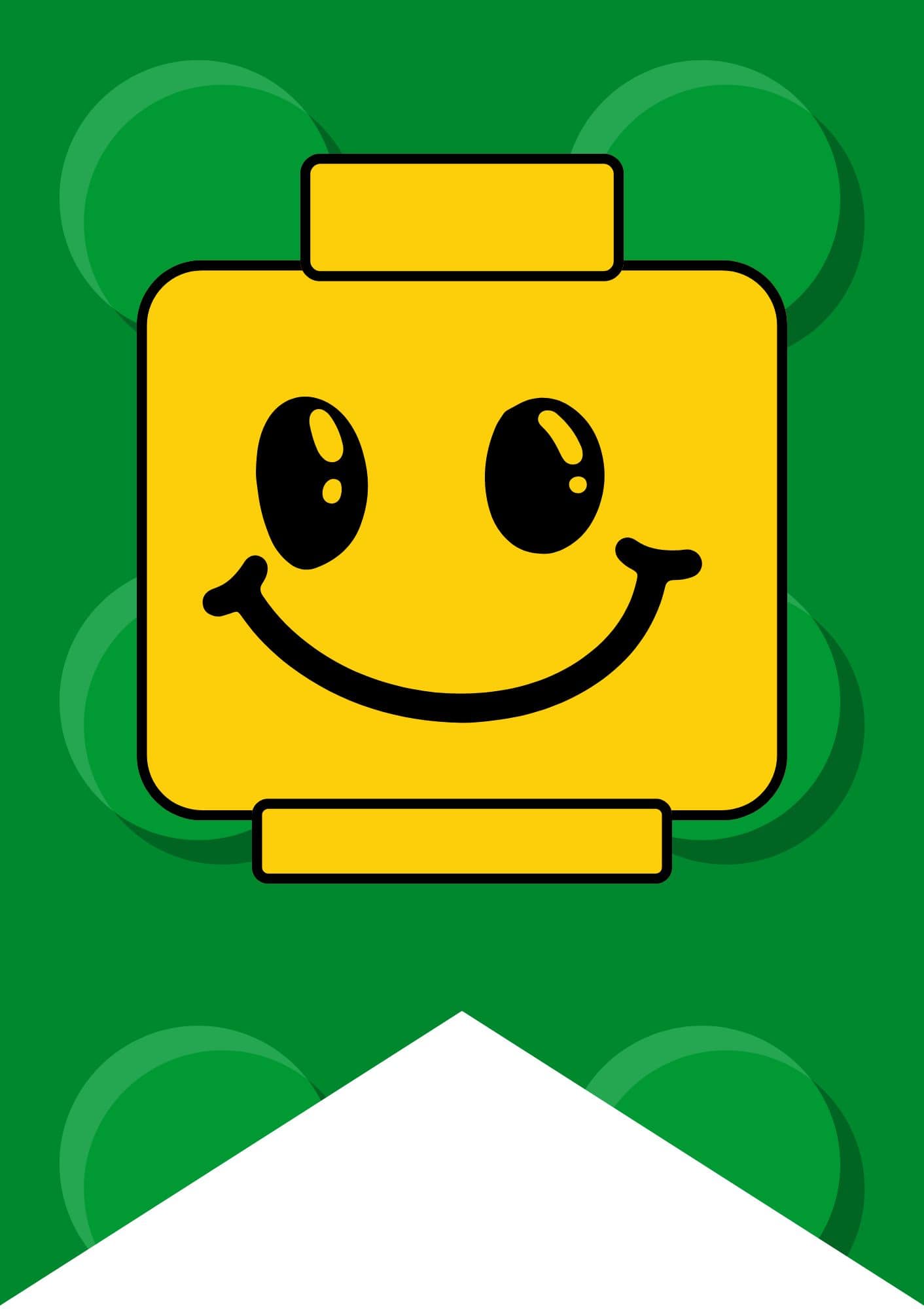 Lego Head Printable Banner for Birthday Parties