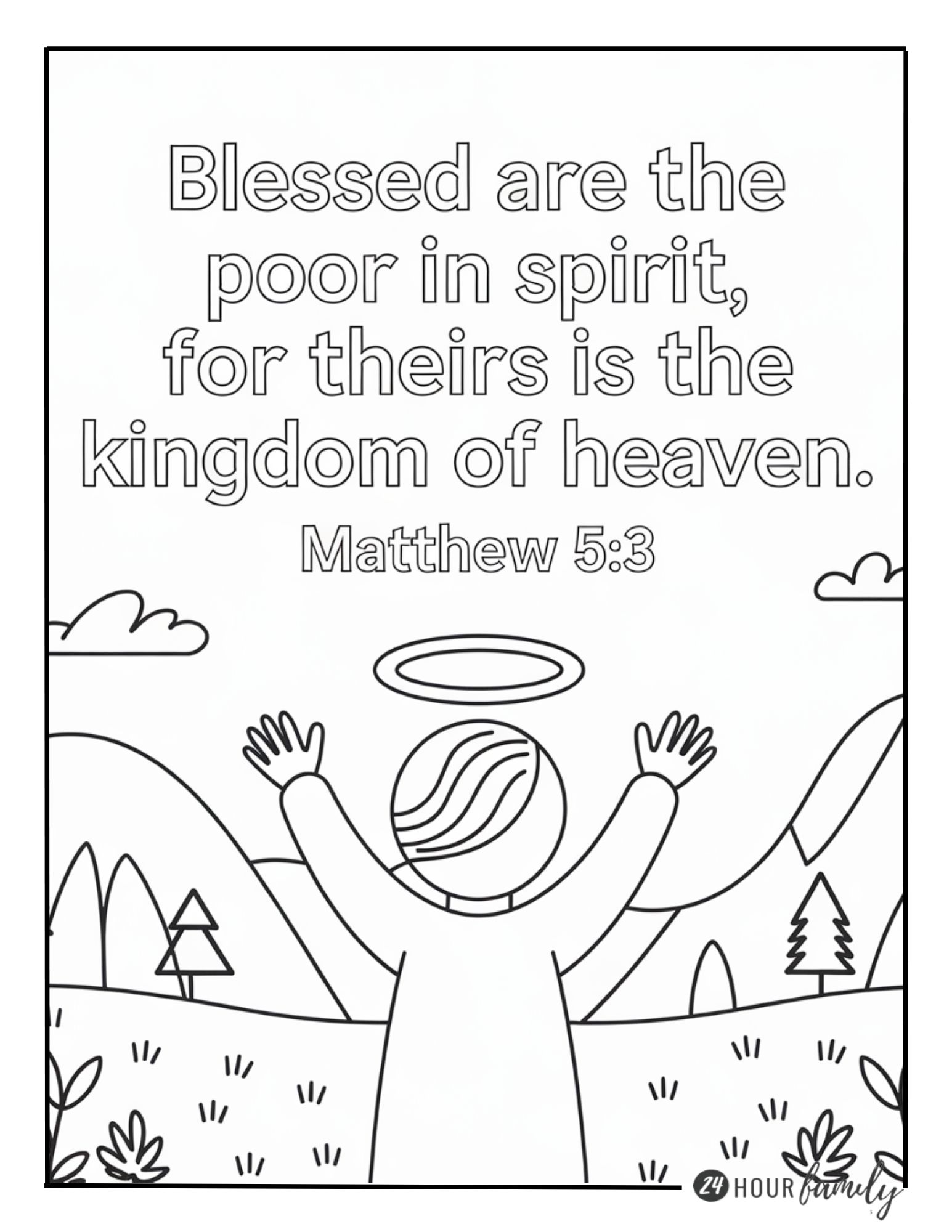 10 Free "Blessed are the Poor in Spirit" Beatitudes Coloring Pages
