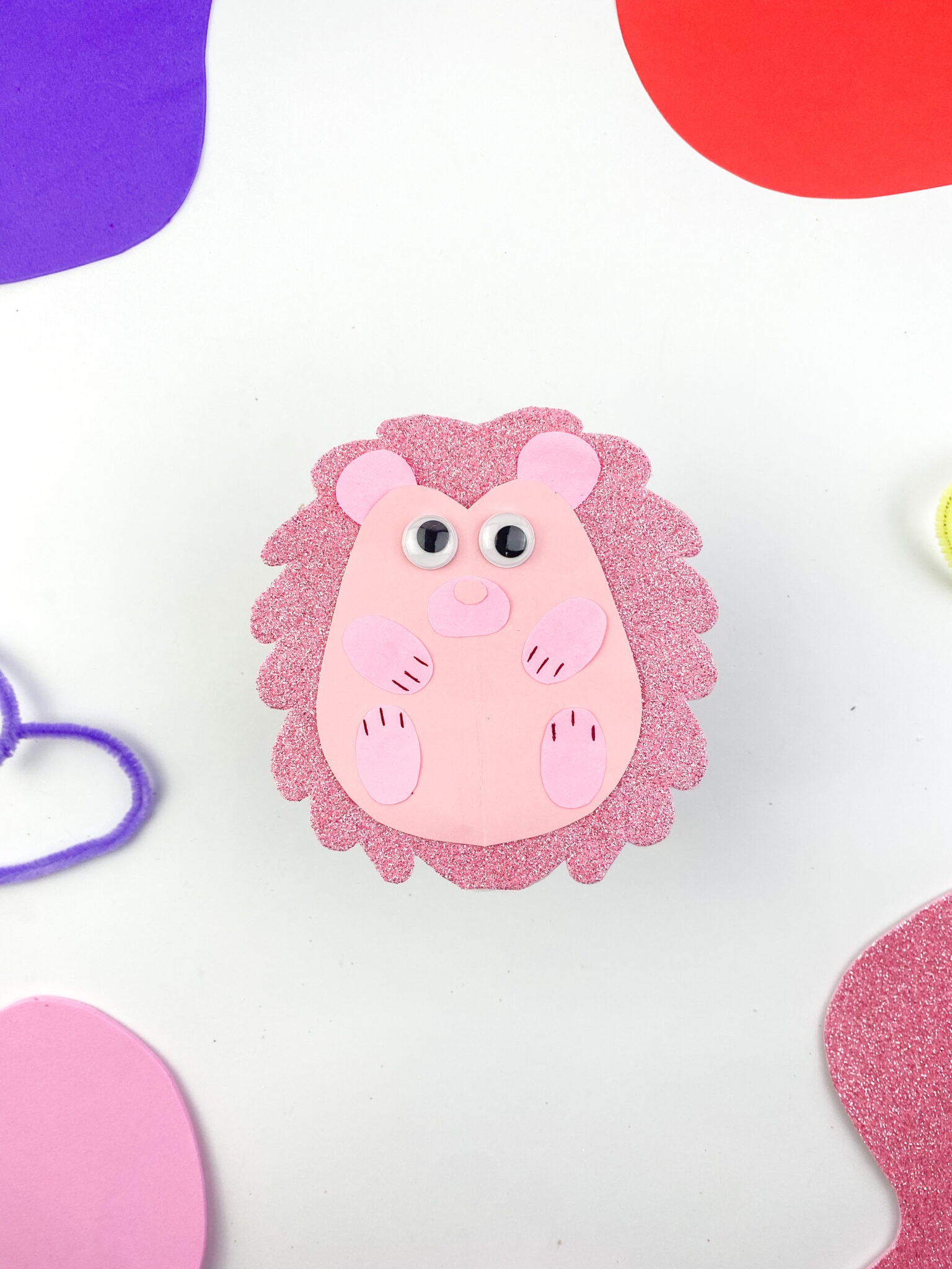 Valentine's Hedgehog Craft (Free Hedgehog Template)