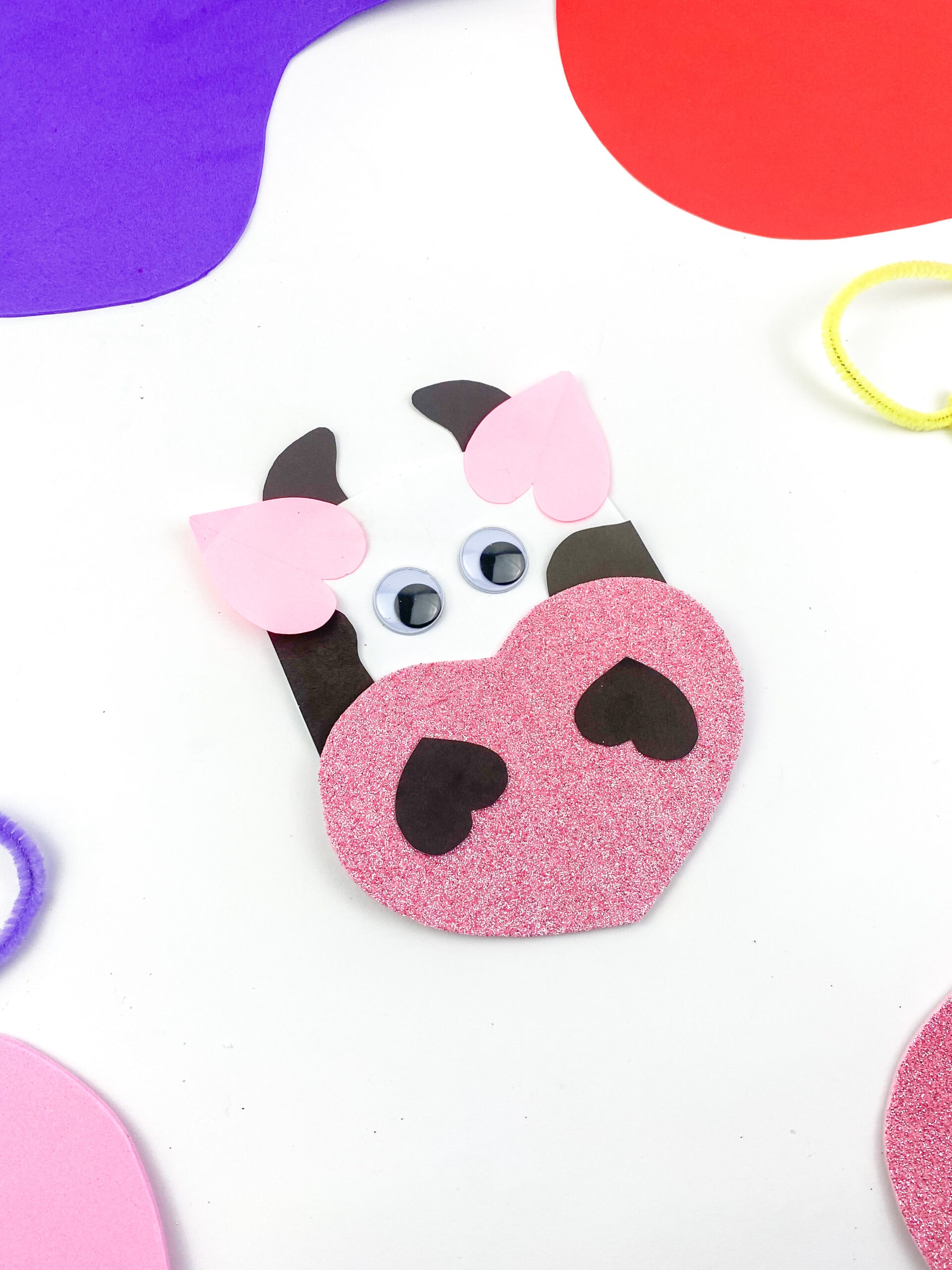 Valentine's Cow Craft (Free Cow Template) » 24hourfamily.com