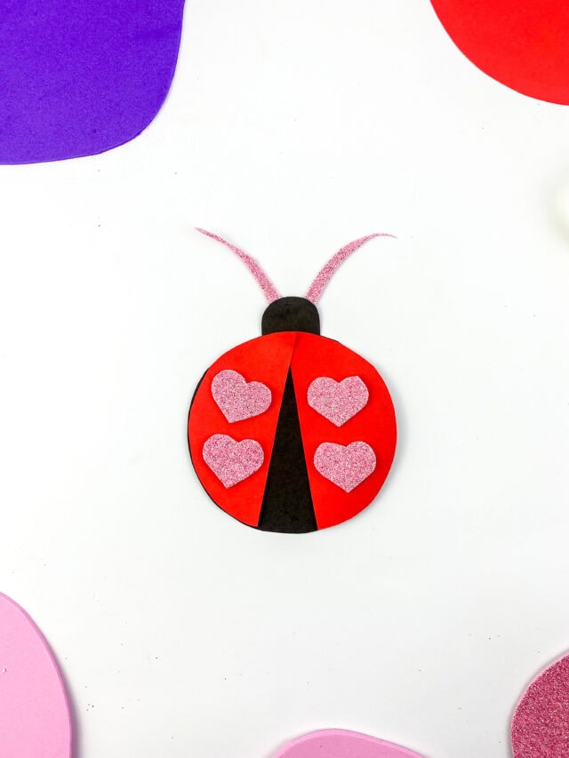 Valentine's Day Ladybug Paper Craft (Free Ladybug Template)