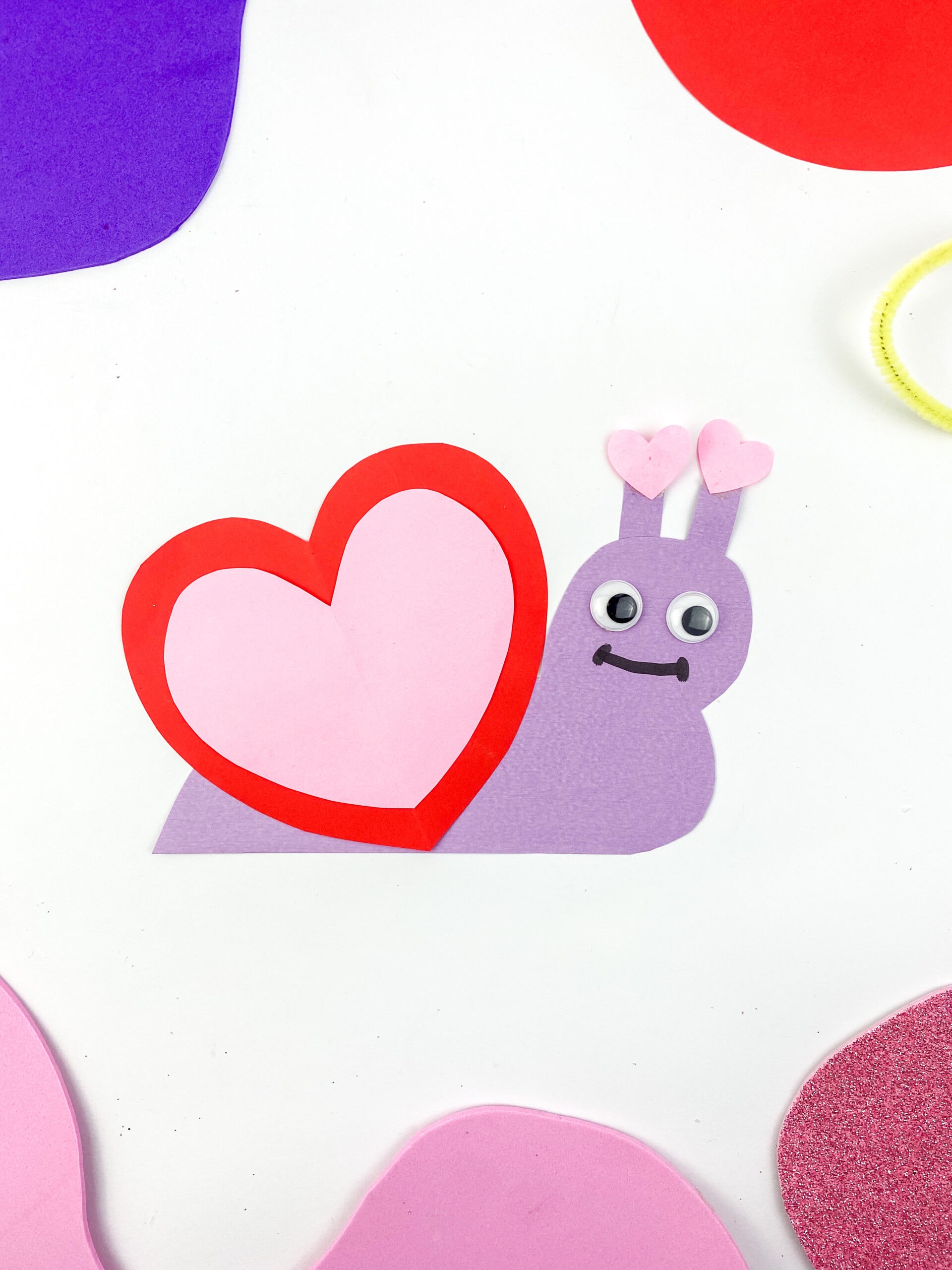 Valentine's Day Snail Paper Craft (Free Snail Template)