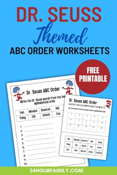 Dr. Seuss ABC Order Worksheets (Free PDF Printables)